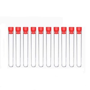 30PCS Plastic Clear Test Tubes with Caps, for Scientific Experiments,School Teaching, Storing Beads, Liquids (12¡Á100mm)