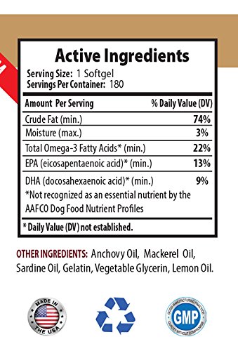 Dog Cognitive Supplements - Omega 3 - Dog Chewy SOFTGELS - Skin Health - Joint Support - Heart Health - Omega 3 Fatty acids for Small Dogs - 540 Softgels (3 Bottle)