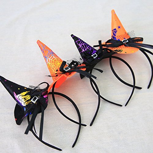 Elaine Room Headband Hat Hoop Band Headwear Witch Wizard Spiderweb for Halloween Christmas Party Cosplay Costume Baby Girls Boys (B purple cobwebs)