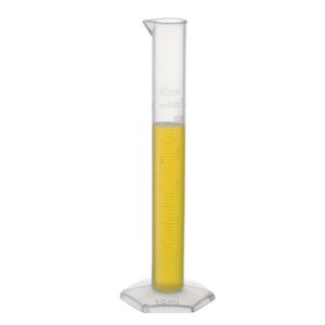 uxcell Plastic Graduated Cylinder, 10ml Measuring Cylinder, Science Test Tube Beakers, Single Metric Scale, Clear Hex Base Flask for Lab Home 3pcs