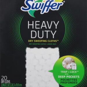 Swiffer Sweeper Heavy Duty Multi-Surface Dry Cloth Refills for Floor Sweeping & Cleaning, 20Count