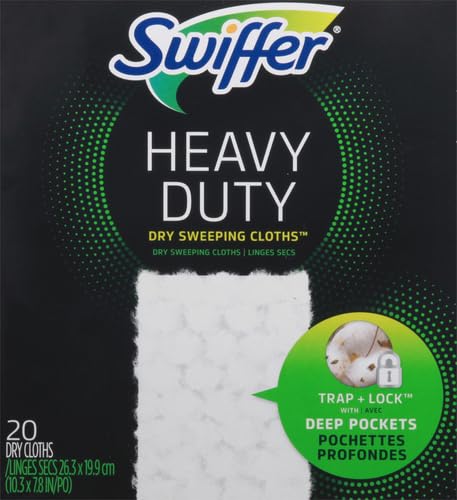 Swiffer Sweeper Heavy Duty Multi-Surface Dry Cloth Refills for Floor Sweeping & Cleaning, 20Count