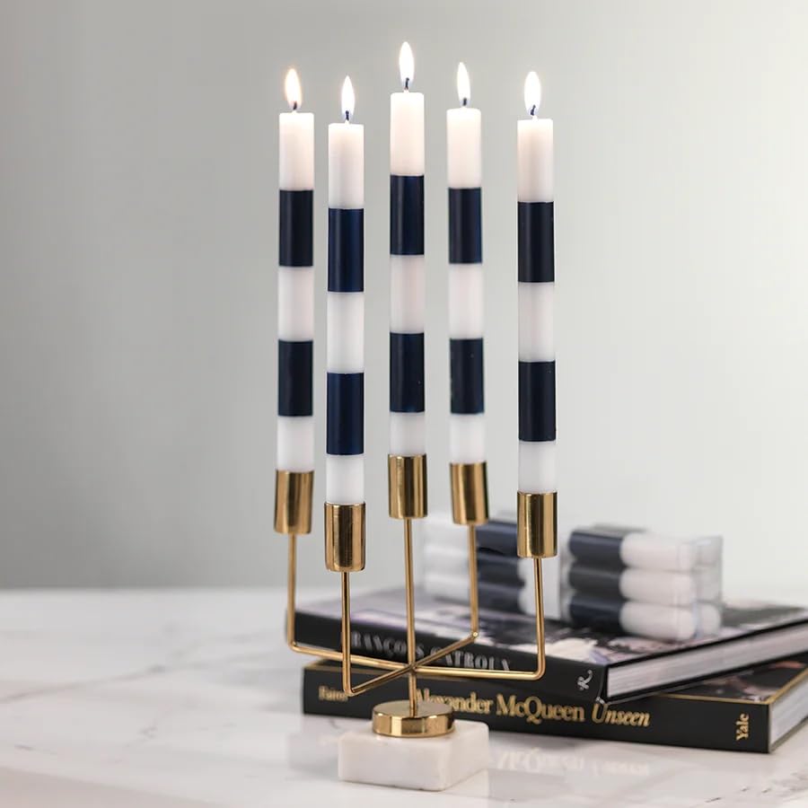 Zodax | Modern & Festive Formal Taper Candles | 10" | Set of 6 | Black & White