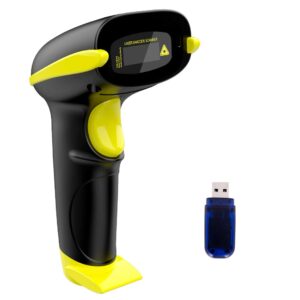 nadamoo wireless barcode scanner compatible with bluetooth, handheld usb 1d cordless laser bar code reader for inventory, work with windows/mac os/linux computer, made for iphone, ipad, and android