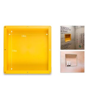 uni-green tile shower niche recessed square inside dimension 14" ×14" × 4" d shower shelf for bathroom niche storage and built in shower shelf