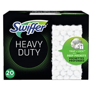 swiffer sweeper heavy duty multi-surface dry cloth refills for floor sweeping & cleaning, 20count