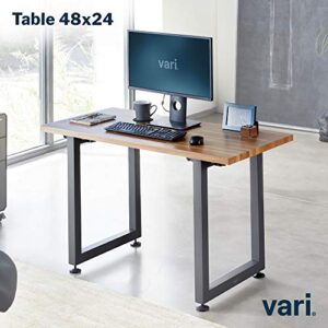 Vari Table 48X24 - Computer Desk with Durable Finish & Built-in Cable Management Tray - Modern Computer Furniture Table for Work or Home Office - Stand-Alone Workstation or Side Table (Butcher Block)