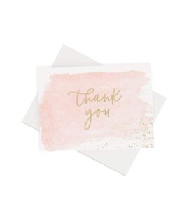 thank you cards | 48 blank gold foil watercolor- baby & bridal shower, graduation, wedding