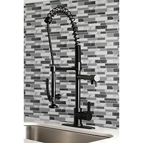 Kingston Brass LS8500CTL Continental Pre-Rinse Kitchen Faucet, Matte Black