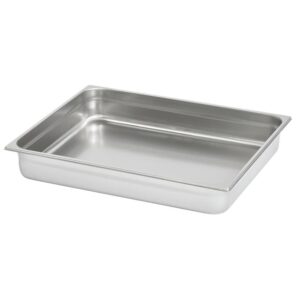 vollrath 22 gauge stainless steel 2/1 double wide steam table pan - 25 5/8"l x 20 7/8"w x 4"d