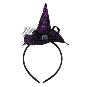 Elaine Room Headband Hat Hoop Band Headwear Witch Wizard Spiderweb for Halloween Christmas Party Cosplay Costume Baby Girls Boys (B purple cobwebs)