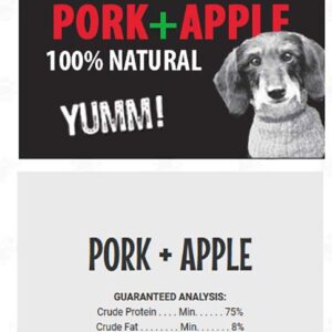 etta says! Premium Crunchy Chew Bars - All Natural - Pork + Apple - Made in The USA (12 Count Pack of 1)