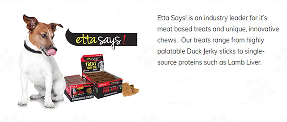 etta says! Premium Crunchy Chew Bars - All Natural - Pork + Apple - Made in The USA (12 Count Pack of 1)