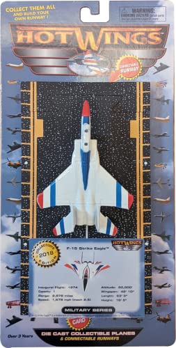 Hot Wings F-15 Eagle (Red, White Blue) with Connectible Runway Die Cast Plane