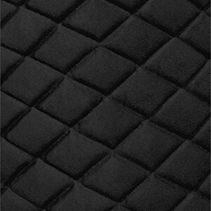 Micro Fiber Passion Suede Fabric Diamond 2" x 3" Quilted Foam Backing Upholstery 52" Wide Sold by The Yard (Black)