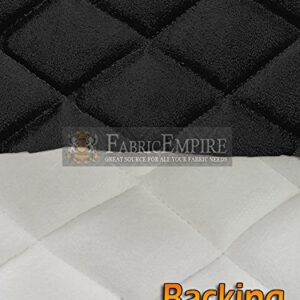 Micro Fiber Passion Suede Fabric Diamond 2" x 3" Quilted Foam Backing Upholstery 52" Wide Sold by The Yard (Black)