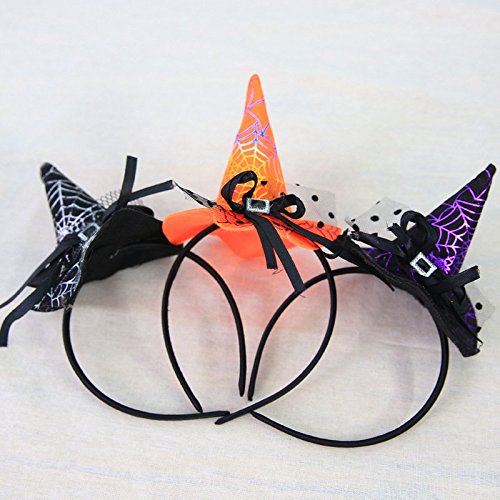 Elaine Room Headband Hat Hoop Band Headwear Witch Wizard Spiderweb for Halloween Christmas Party Cosplay Costume Baby Girls Boys (B purple cobwebs)