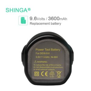 2 Pack 3.6Ah Ni-MH for Dewalt 9.6 Volt Battery DW9062 Dw9061 DW926 DC750KA DW955K DW955 DW926K-2 DW926K DW902 DW050 DE9062 DE9061 DE9036 DW955K-2 DW050K Replacement for Dewalt 9.6v Battery