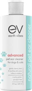 earth vibes dog & cat ear cleaner – pet cat ear cleaner - advanced natural solution treatment for itching, head shaking, discharge & smelly ears - made in the usa