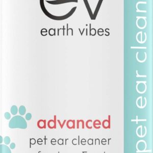 Earth Vibes Dog & Cat Ear Cleaner – Pet Cat Ear Cleaner - Advanced Natural Solution Treatment for Itching, Head Shaking, Discharge & Smelly Ears - Made in The USA