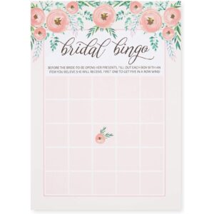 Juvale Set of 5 Bridal Shower Games for 50 Guests, Wedding and Engagement Party Activities, Pink Floral Design