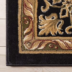 Well Woven Timeless Le Petit Palais Traditional Medallion Black Area Rug 6'7" x 9'3"