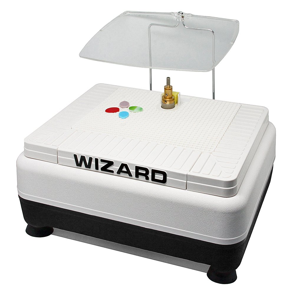 Inland Craft Wizard IV Glass Grinder, Stained Glass Grinder Machine, Precision Grinder Tool for Stained Glass Edging & Drilling, Essential Glass Grinder for Mosaics, Includes 2 Diamond Grinding Bits