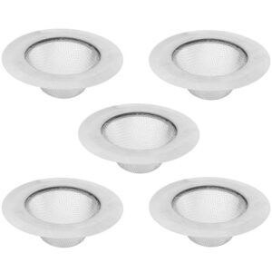 wideskall 4.5" stainless steel large wide rim sink strainer for kitchen drain strainer (pack of 5)