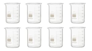 labnique borosilicate 3.3 glass griffin beaker, low form with printed graduation, double boxed, 500ml (pack of 8)