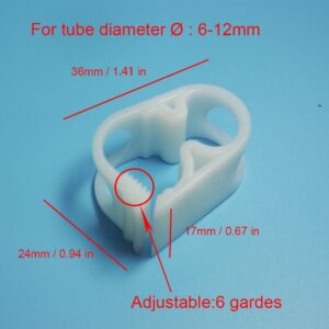 Plastic Tubing Clamps Adjustable Tube Clamp 0.236-0.472 Inch Tube Laboratory Pinch Valve Flow Control Hose Clamp 5pc Pack White