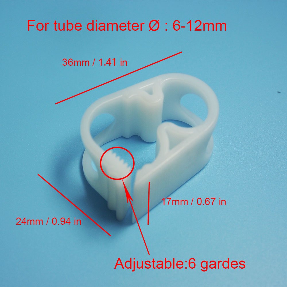 Plastic Tubing Clamps Adjustable Tube Clamp 0.236-0.472 Inch Tube Laboratory Pinch Valve Flow Control Hose Clamp 5pc Pack White