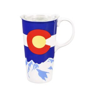 colorado state ceramic travel cup - 5 x 7 x 4 inches