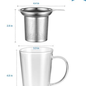 Enindel 3020.01 Glass Tea Mug with Infuser and Lid, Tea Cup, Clear, 14 OZ, GM001