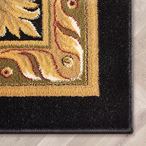 Well Woven Timeless Le Petit Palais Traditional Medallion Black Area Rug 6'7" x 9'3"