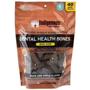 indigenous pet products pgb 13. 2 oz mini duck apple dental bones