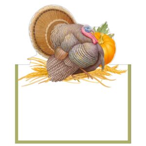 thanksgiving place cards table decorations no place card holders needed die cut turkey pk 16