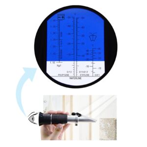 5-in-1 Automotive Battery Antifreeze Refractometer ATC for Specific Gravity, Ethylene Propylene Glycol System & Windshield Screenwash Fluid, Freezing Point Measurement Tester Meter Coolant Condition