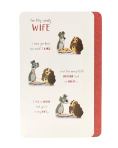 uk greetings wife birthday card - birthday card for her - disney birthday card for wife - lady and the tramp card for wife