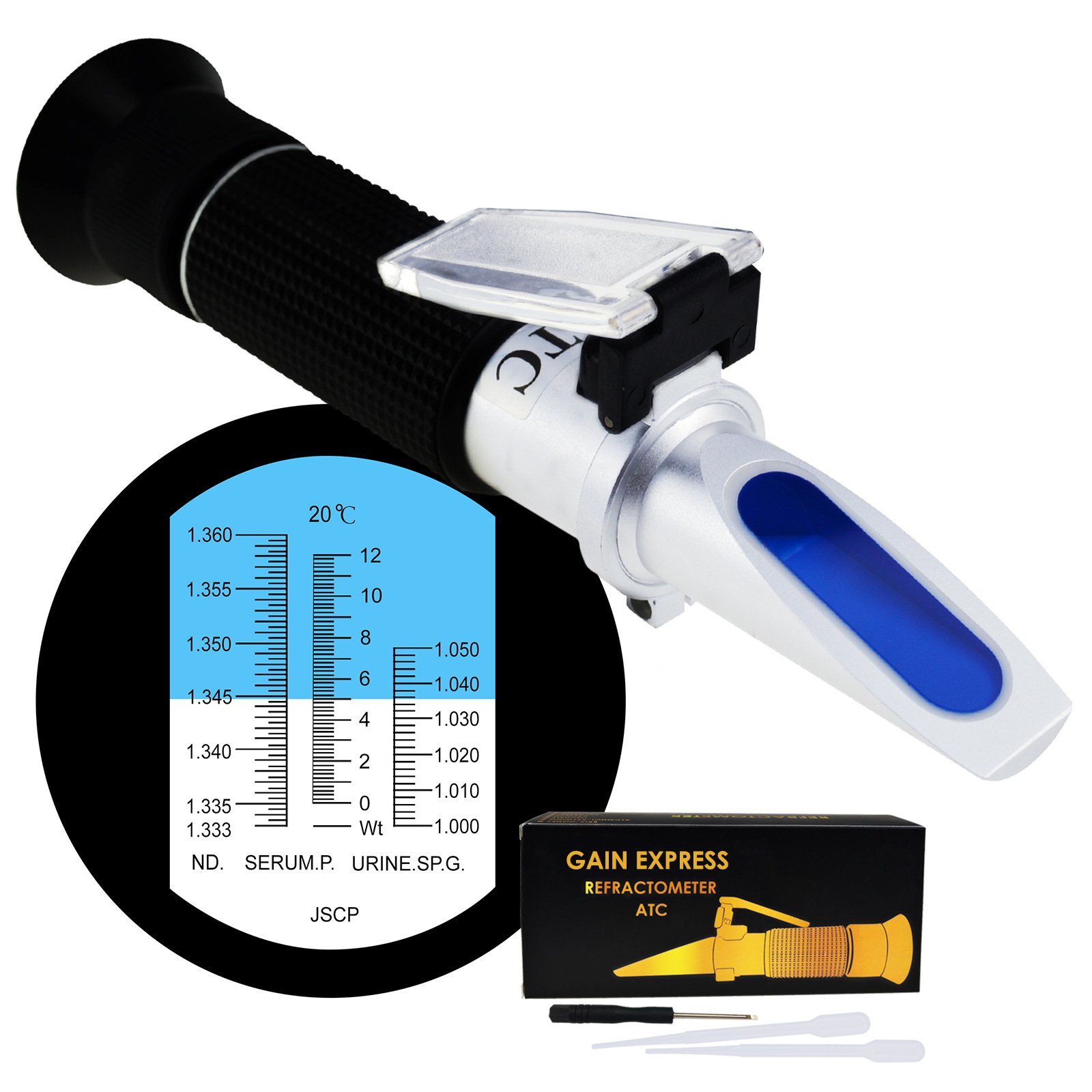 Clinical Refractometer with ATC, Tri Scale Serum Protein/Urine Specific Gravity/Refractive Index