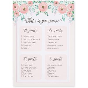 Juvale Set of 5 Bridal Shower Games for 50 Guests, Wedding and Engagement Party Activities, Pink Floral Design