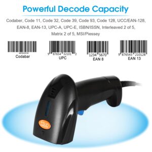 Esup Barcode Scanner USB Barcode Scanner Wired Handheld Laser Barcode Reader (USB Barcode Scanner)