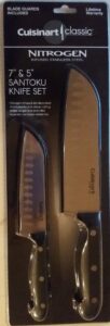 cuisinart classic 7" & 5" santoku knife set with guards - nitrogen infused stainless steel - c77trn2-2psan