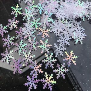 ccinee 800pcs glitter snowflake confetti white decorative snowflake scatter confetti for christmas birthday party wedding home decoration