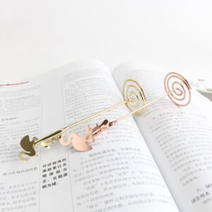 KIPETTO 10PCS Table Number Holder Name Place Card Holder with Flamingo Menu Memo Clips for Wedding Party Favors, Rosegold