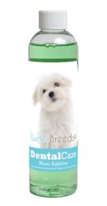 healthy breeds dog dental care water additive for maltese - helps freshen breath, reduce plaque & control tartar - mint flavor - 8 oz