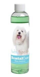 healthy breeds dog dental care water additive for coton de tulear - helps freshen breath, reduce plaque & control tartar - mint flavor - 8 oz