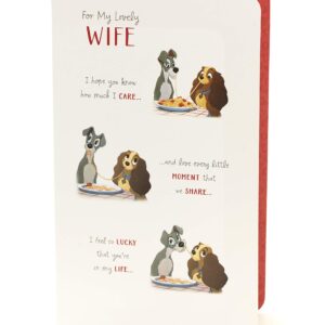 UK Greetings Wife Birthday Card - Birthday Card for Her - Disney Birthday Card for Wife - Lady and the Tramp Card for Wife