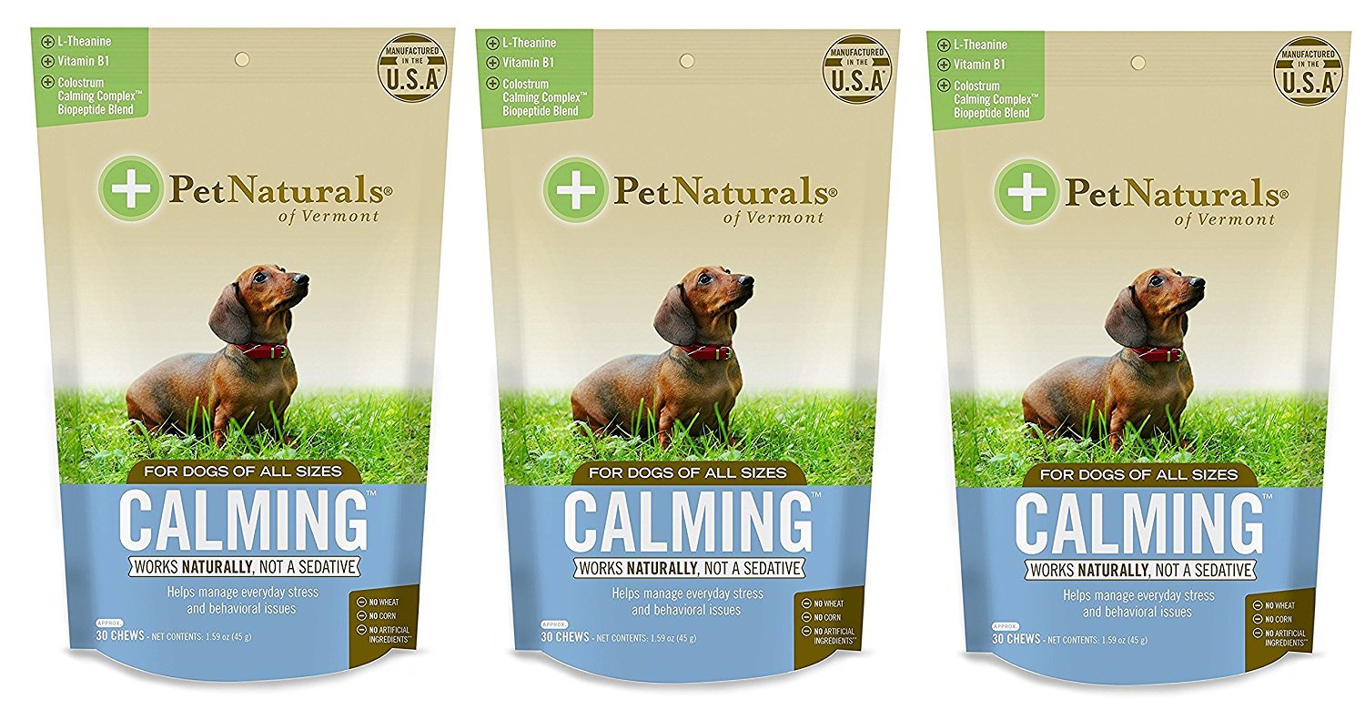 (3 Pack) Calming for Dogs, Natural Behavior Support Formula, 30 Bite Sized Chews