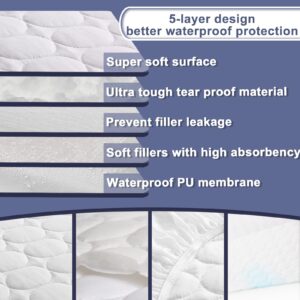 Bedecor Queen Mattress Protector Pad Waterproof Fitted Sheet 18 Inch Deep Pocket Air Mattress Cover Bedwetting Pee Stain Proof Kids Potty Training Incontinence