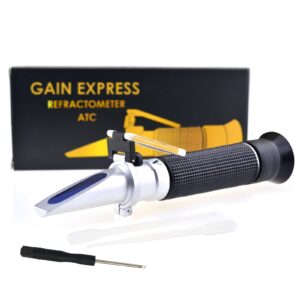 Gain Express Dual Scale Salinity Refractometer ATC 0-100ppt (0-10%) & 1.000-1.070 Specific Gravity, Portable Meter Tester for Seawater Salt Sea Water Aquarium Brackish Reef Tank Marine